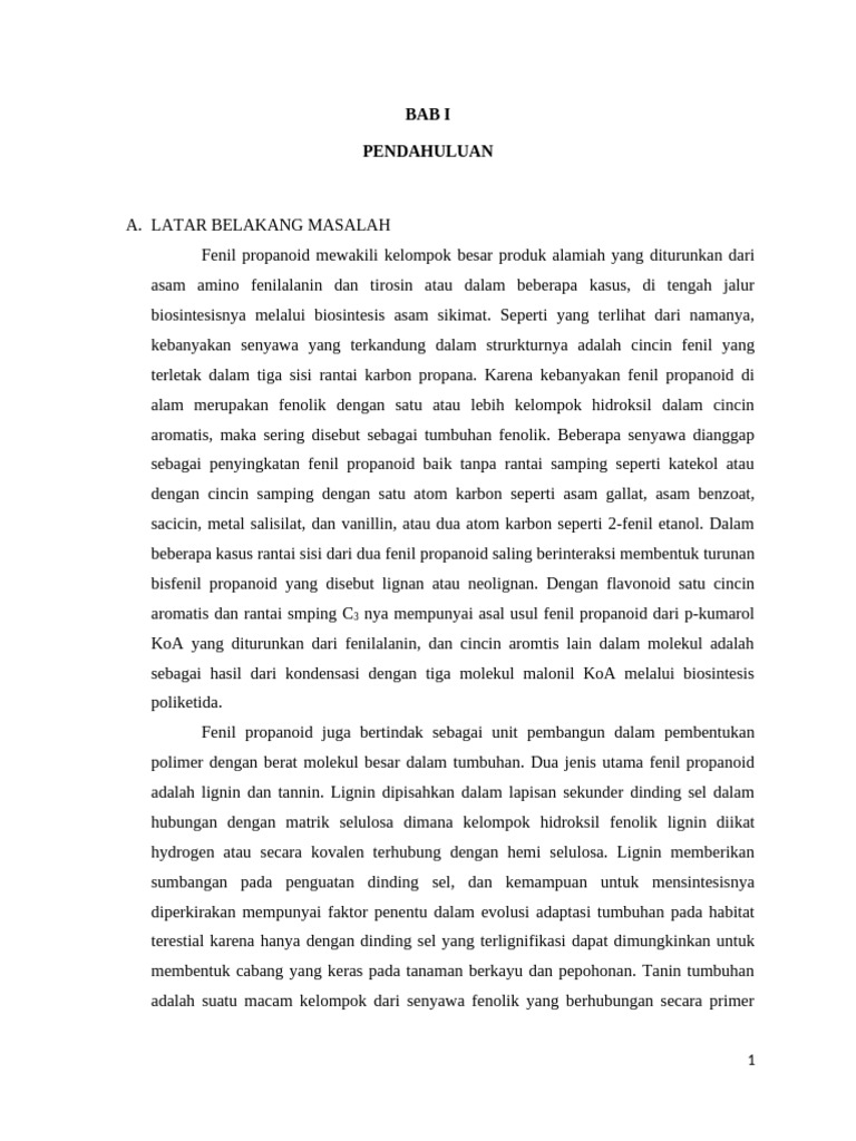 Senyawa Fenil Propanoid dalam Tumbuhan | PDF