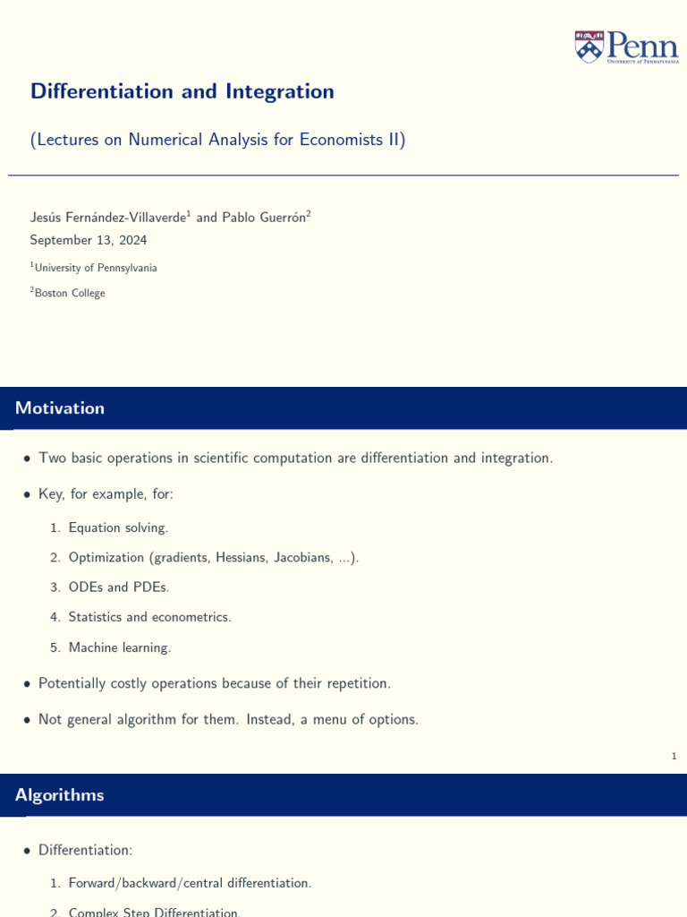 Lecture NM 1 Numerical Differentiation Integration | PDF | Integral | Computational Science