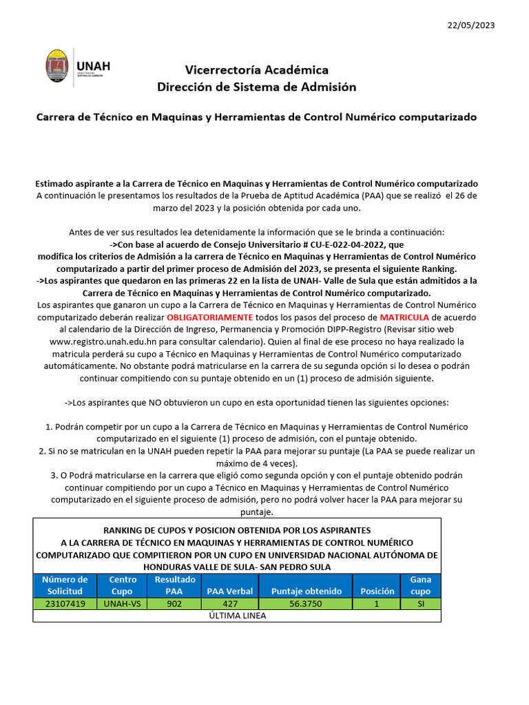 RK Maquinas y Herramientas de Control Numerico MAY2023 | PDF