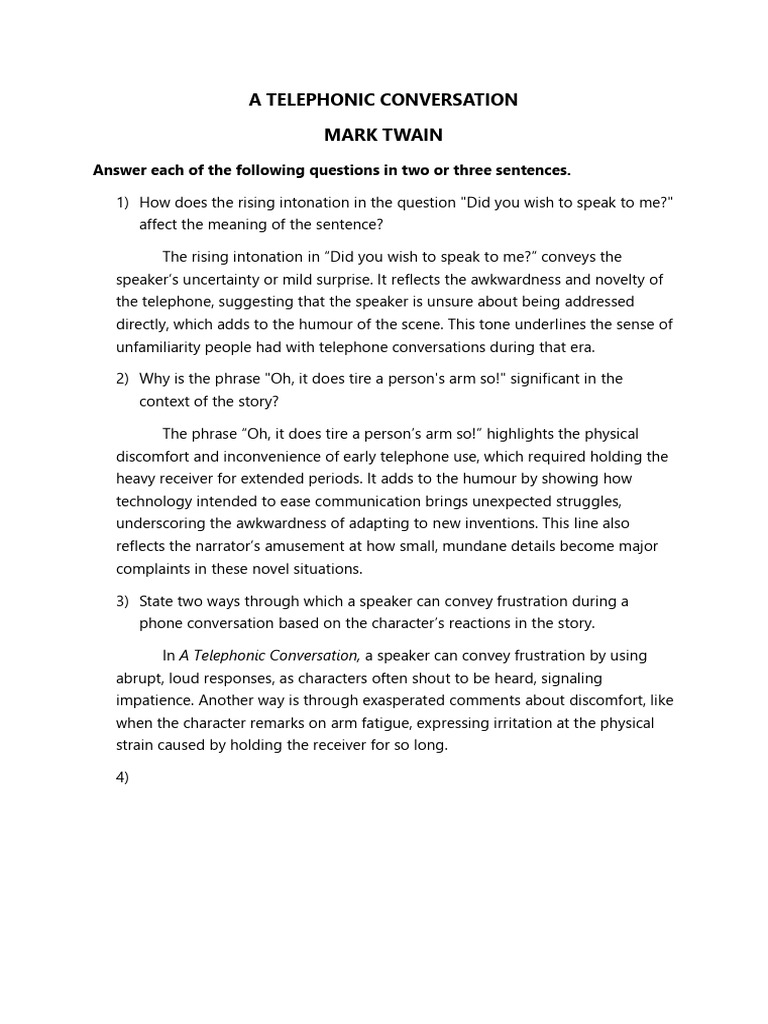 A Telephonic Conversation | PDF | Language Arts & Discipline | Foreign ...
