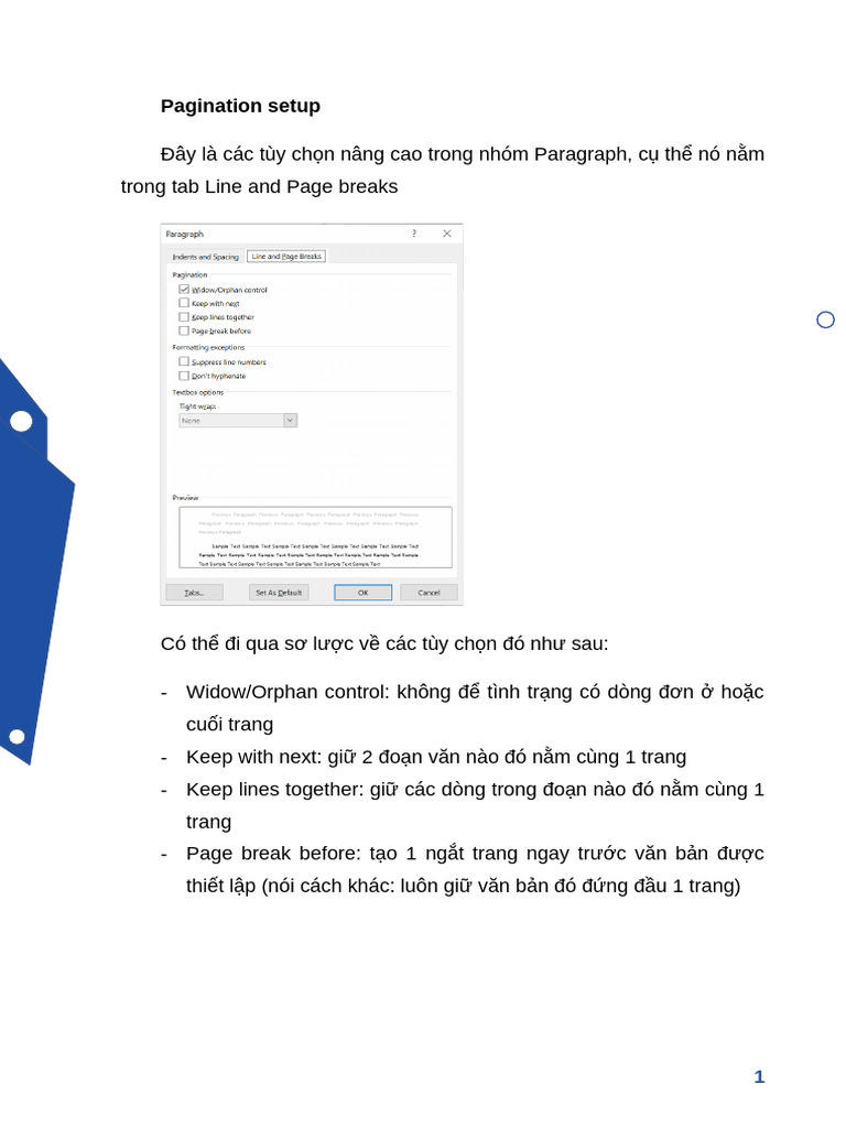 Pagination setup | PDF | Microsoft | Software
