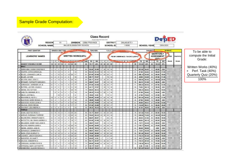 Sample Grade Computation | PDF