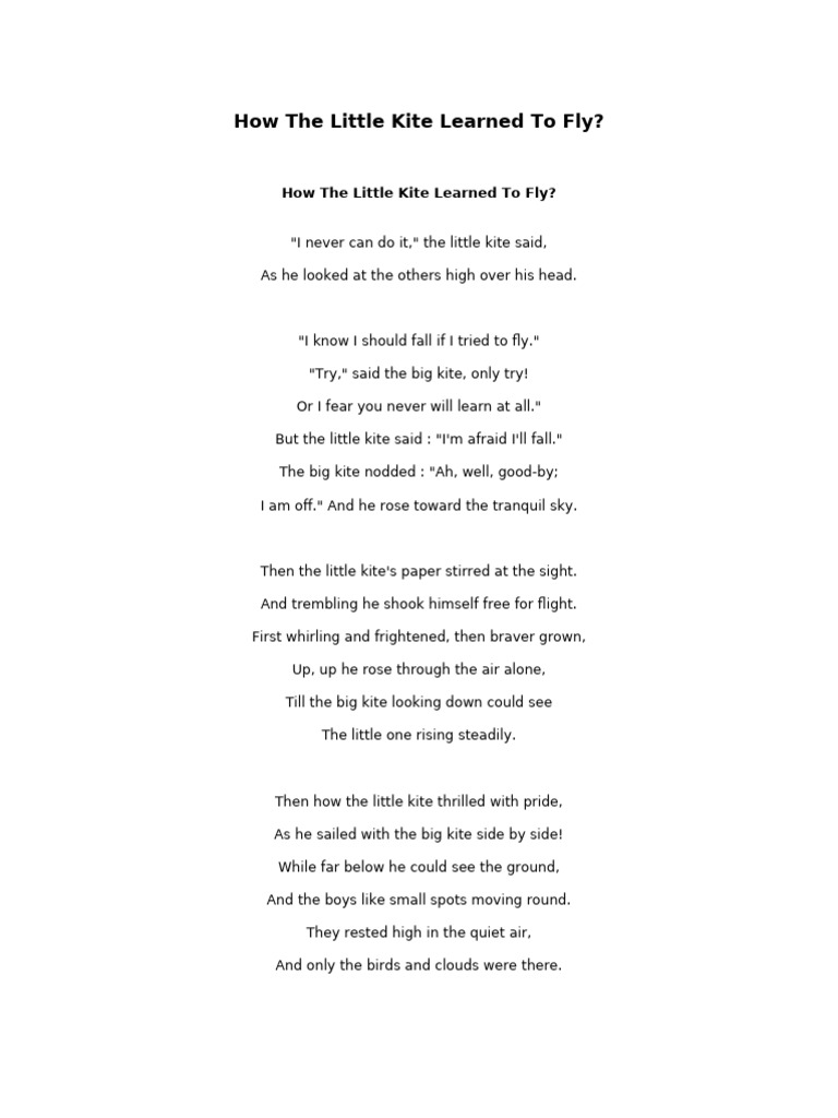 How The Little Kite Learned To Fly | PDF