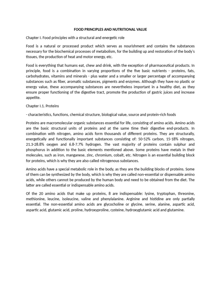 Food Principles and Nutritional Value | PDF | Carbohydrates | Lipid
