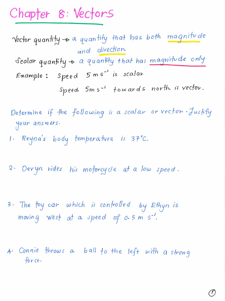 Chapter 8 Vectors | PDF