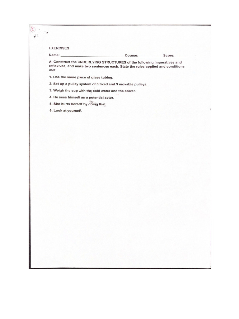 5 Exercises Underlying Structures | PDF