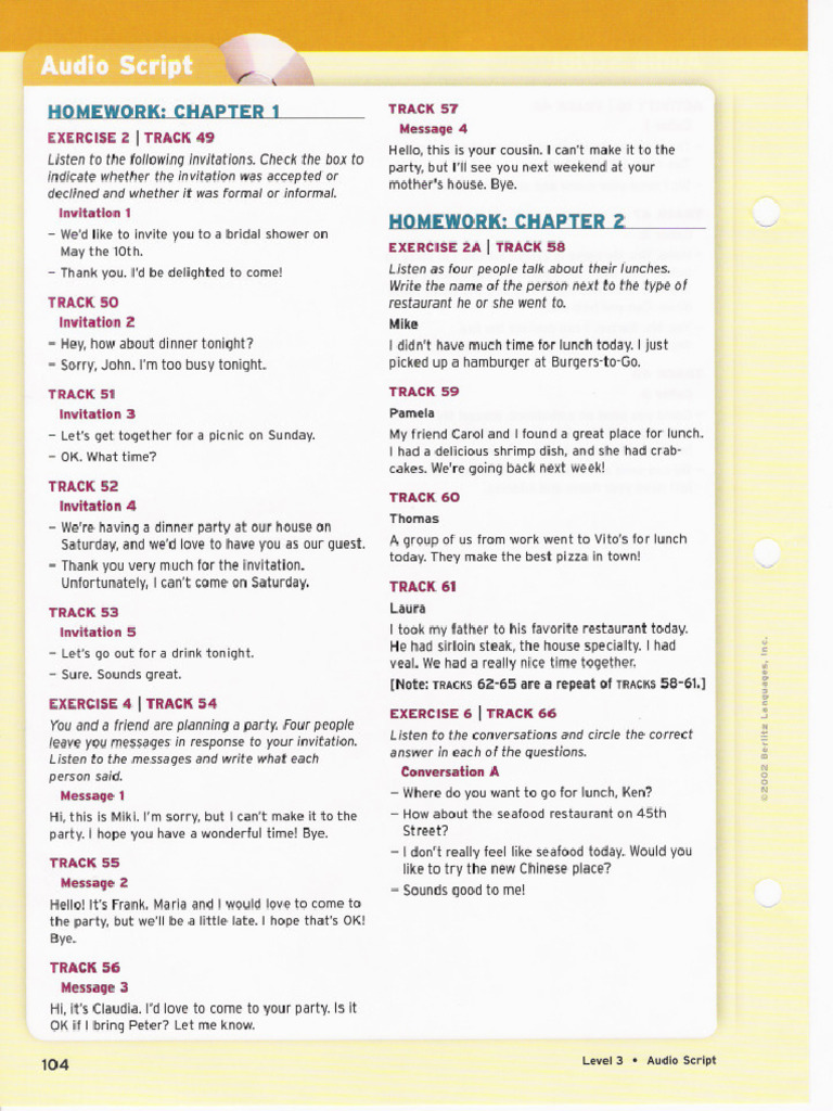 Audio Script HW | PDF