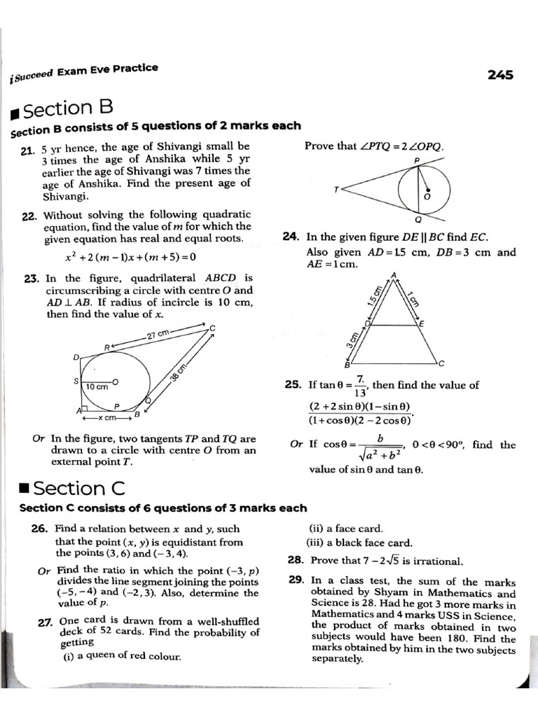 Sample Paper Maths Standard | PDF