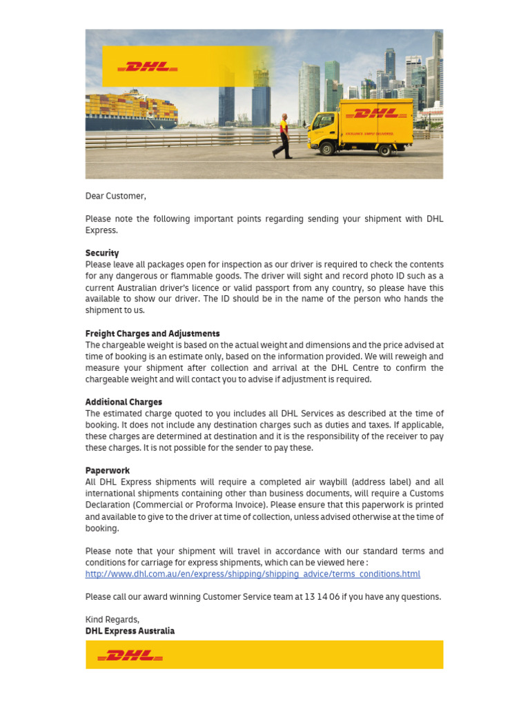 Sending Your Shipment With DHL Express. DHL | PDF