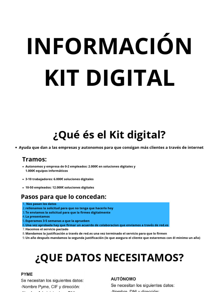Kit Digital: Ayuda para PYMEs y Autónomos | PDF | Negocios | Finanzas y ...