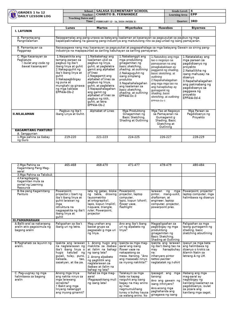 Grade 4 DLL EPP 4 Q3 Week 3 | PDF