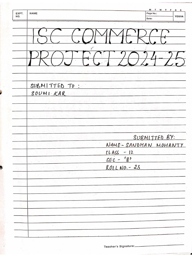 Sandhan Mohanty Commerce Isc Proj | PDF