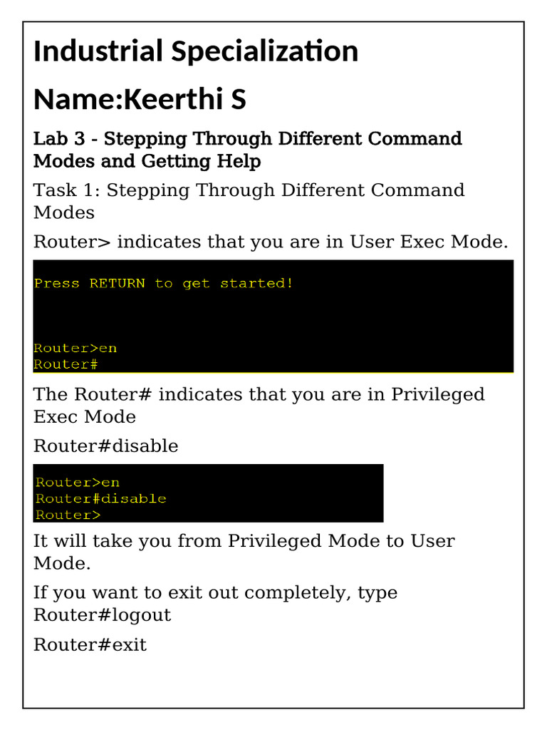 Cisco Router Command Modes Guide | PDF | Command Line Interface | Computing