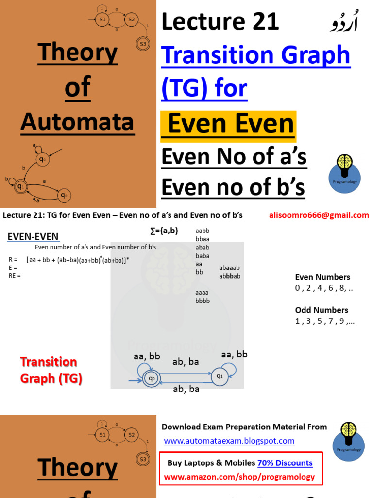 Automata: Even Transition Graphs | PDF