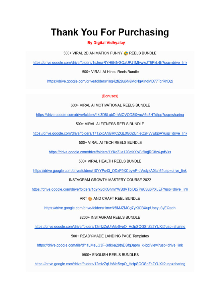 2D Animation Reel Bundle - Ai Hindu Reel Bundle | PDF