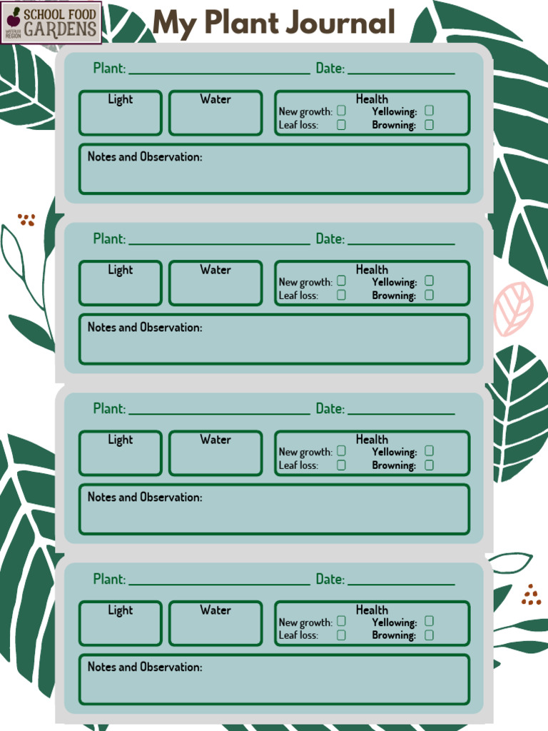 Plant Journal Template | PDF