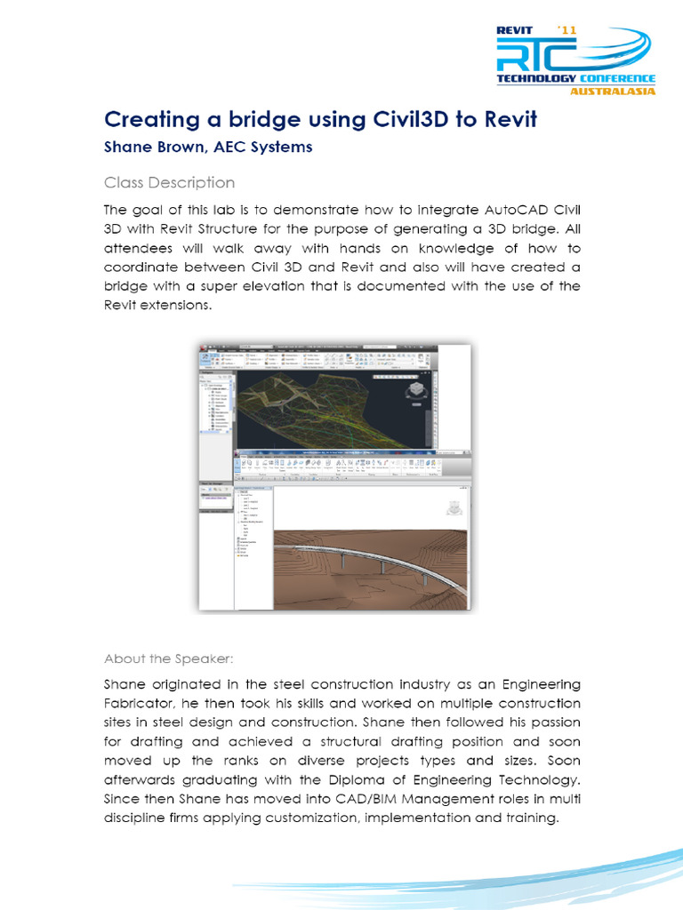 Creating a bridge using Civil3D to Revit | PDF