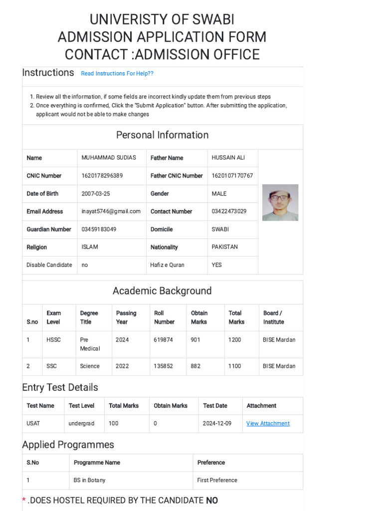 Challan Form SUDIAS Swabi University | PDF | Justice | Crime & Violence