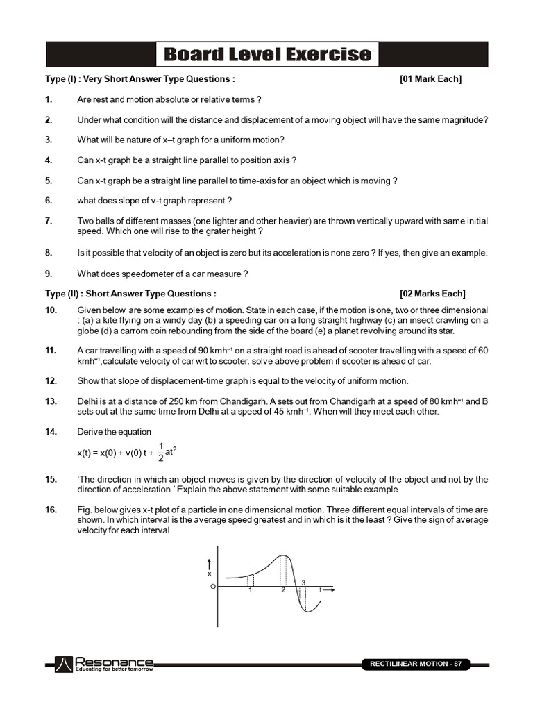 Kinematics 1D Practice Set | PDF | Acceleration | Velocity