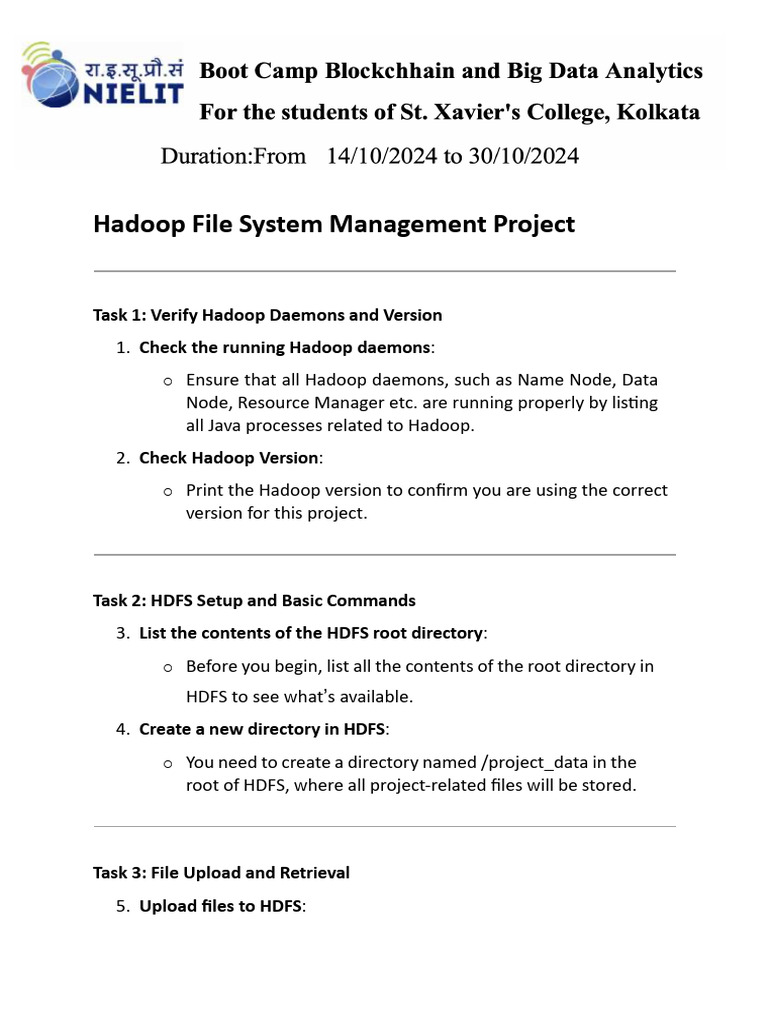 Hadoop File System Management Project 2 | PDF | Apache Hadoop | Software Hadoop File System Management Project 2 | PDF | Apache Hadoop | Software