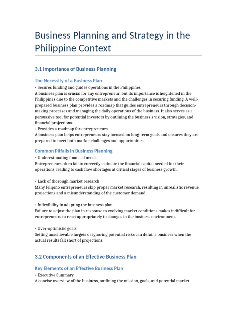 Business_Planning_Handout | PDF | Entrepreneurship | Business