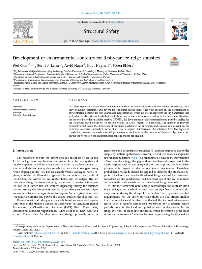 Chai Wei - Environmental Contour | PDF | Sea Ice | Ships