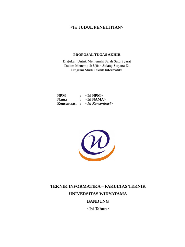 UTS - Progress Template Proposal Tugas Akhir | PDF | Komputer