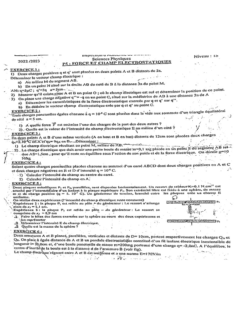 Travail Et Force Électrostatiq | PDF