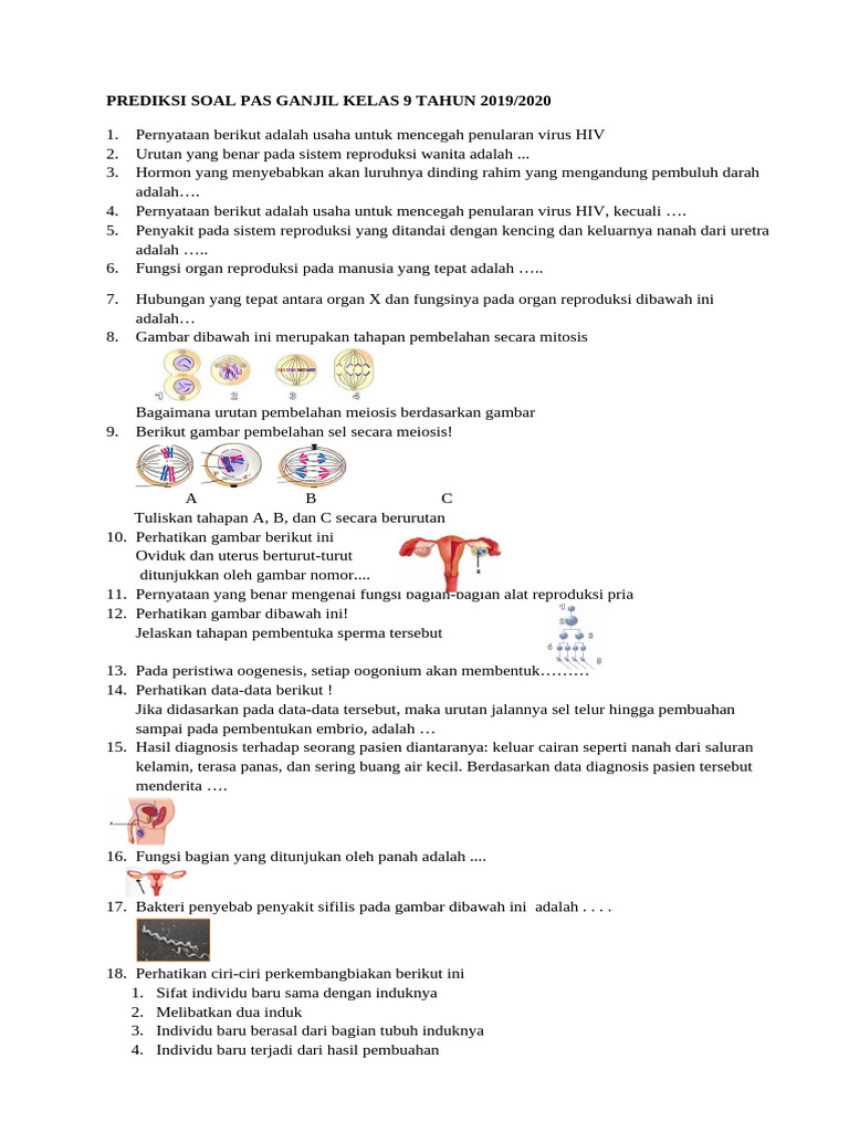 KISI-KISI SOAL PAS KELAS 9 | PDF