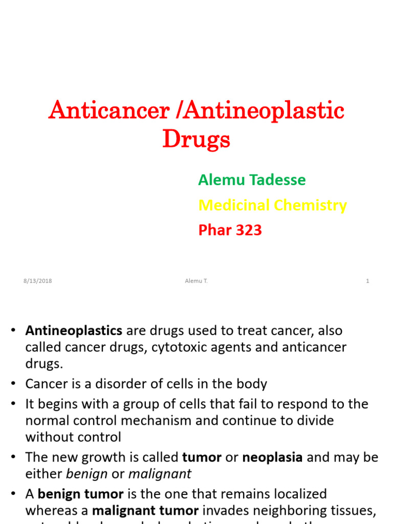 Antineoplastic Agents-1 | PDF | Chemotherapy | Cancer