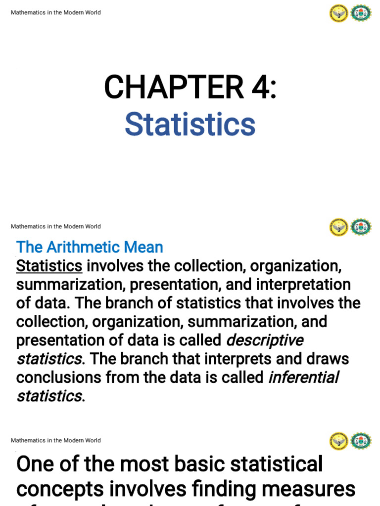 Chapter 4 | PDF | Arithmetic Mean | Summation