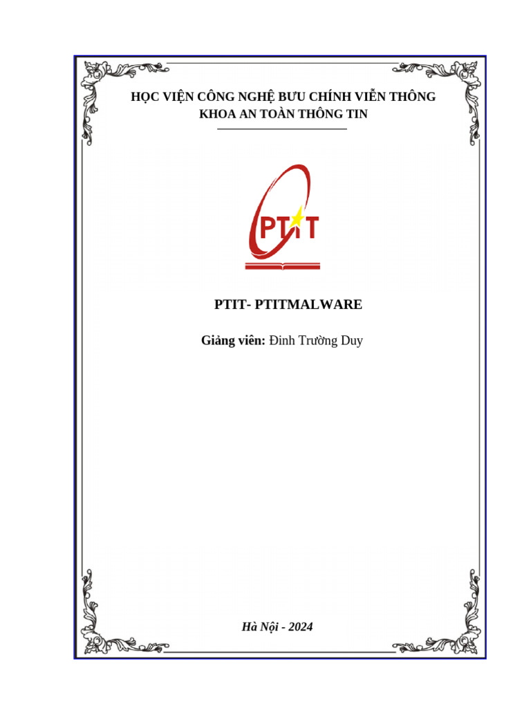 2 PTIT- PTITMALWARE | PDF