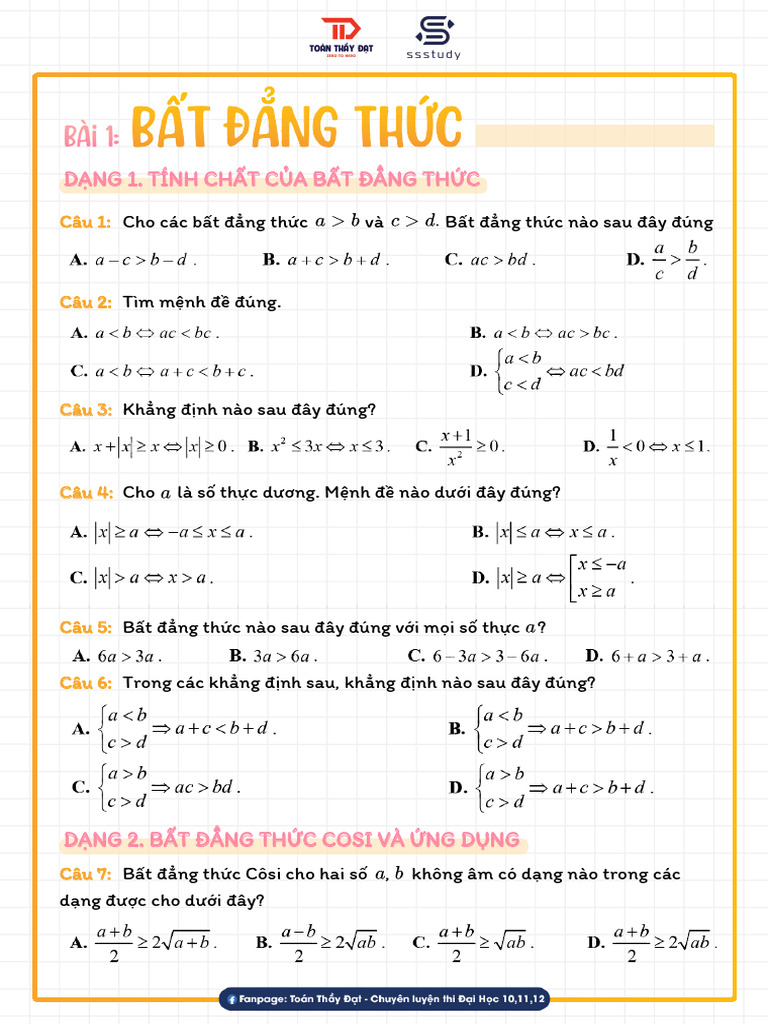 BPT-BDT Toán 10 | PDF