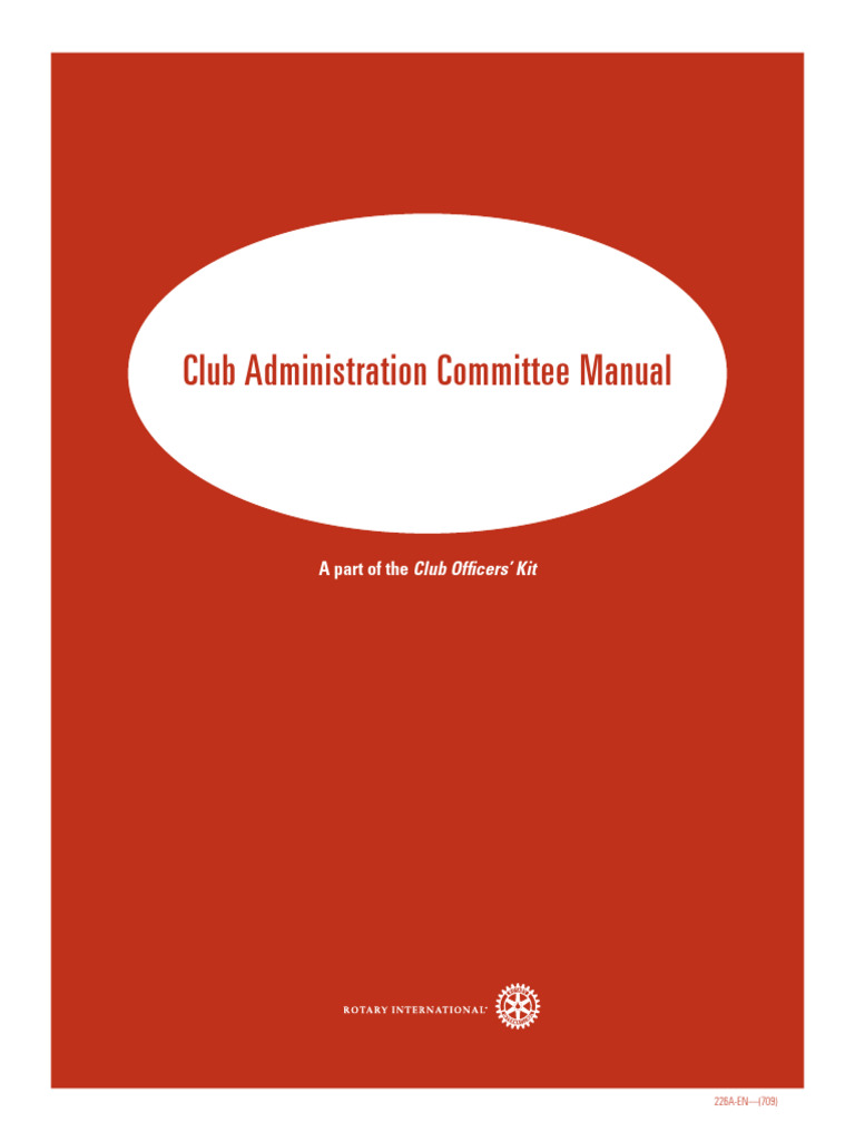 Administration Committee Manual | PDF | Committee | Goal