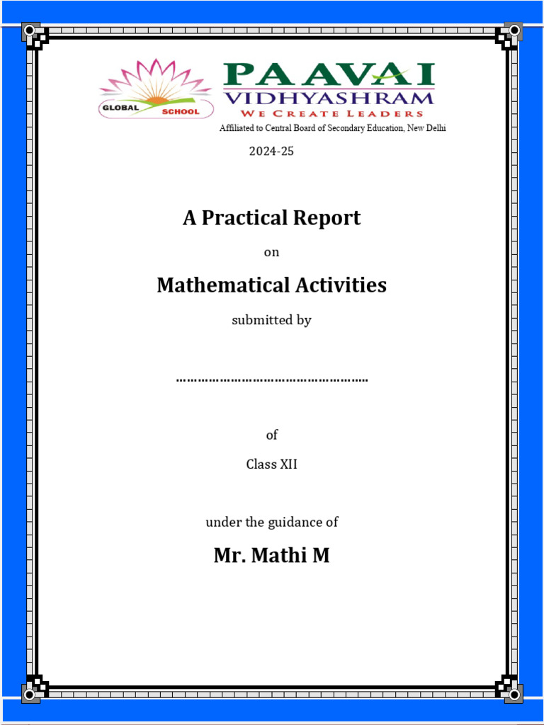 Class XII Math Activity Report | PDF