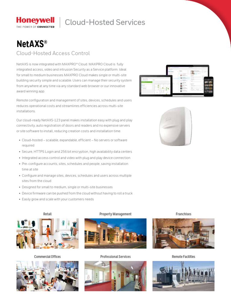 NetAXS 123 Cloud Hosted Solutions Datasheet | PDF | Cloud Computing ...