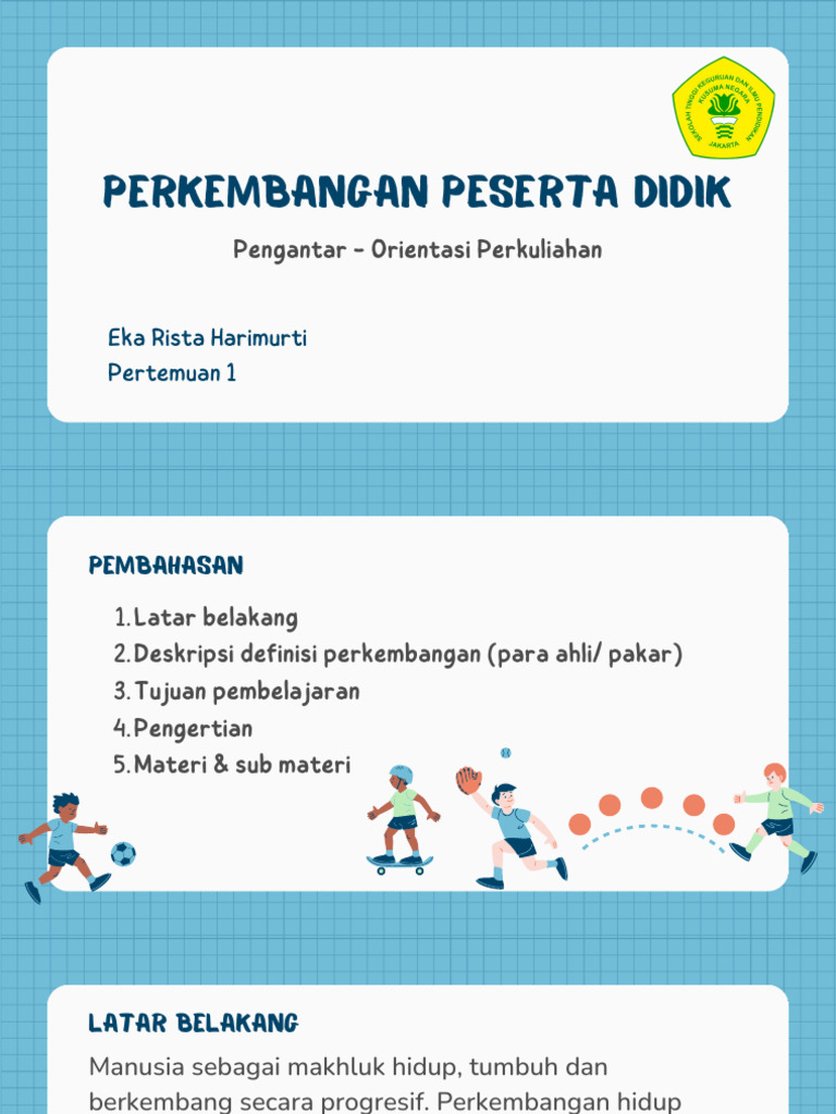 Perkembangan Peserta Didik (Pengantar) - Pertemuan 1 | PDF