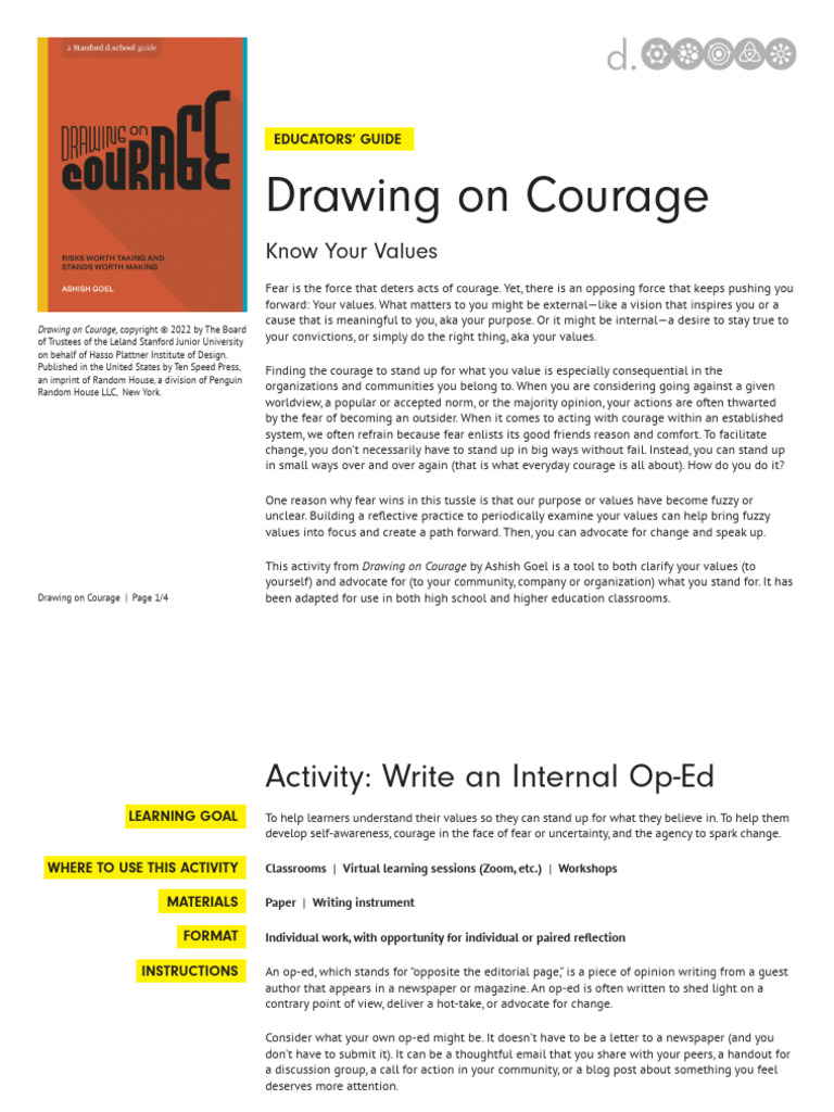 Drawing On Courage - Educator Guide | PDF | Learning | Newspapers