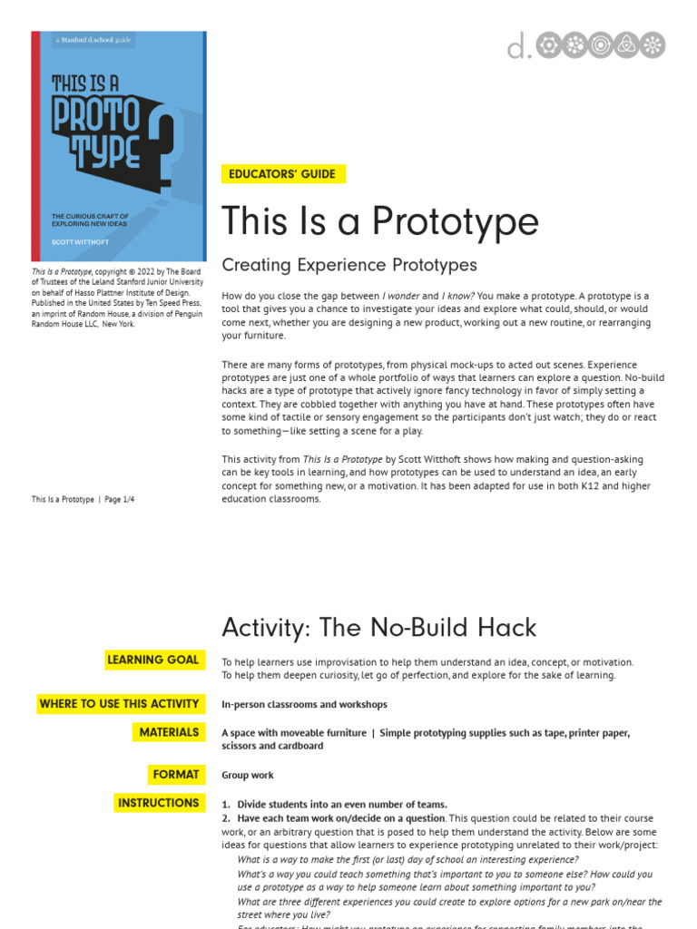 This Is A Prototype - Educator Guide | PDF | Learning | Cognition
