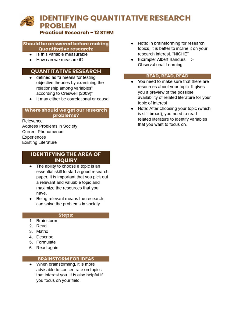 L2_Identifying Quantitative Research Problem | PDF