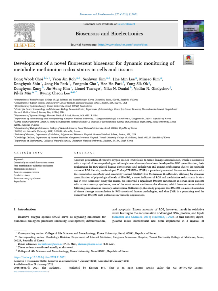 (2021) Biosensors and Bioelectronics. Development of A Novel ...