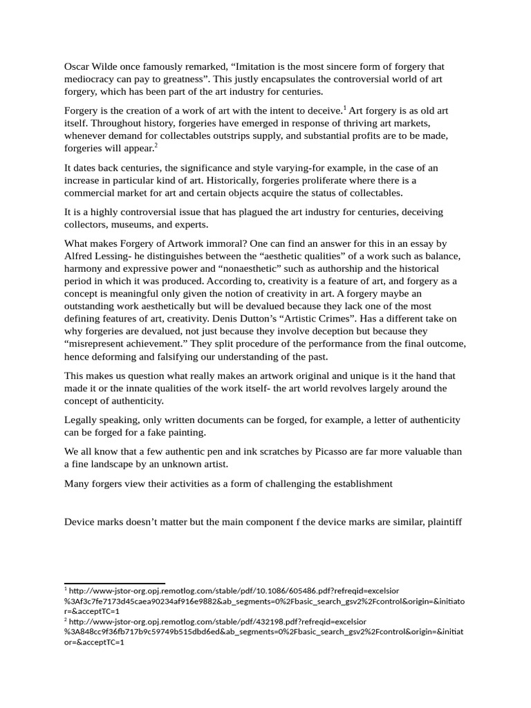 Art Forgery PDF Liberal Arts Education The Arts