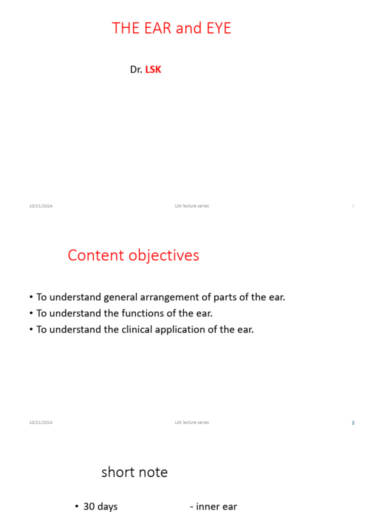 Ear and Eye Anatomy and Physiology | PDF | Ear | Eye