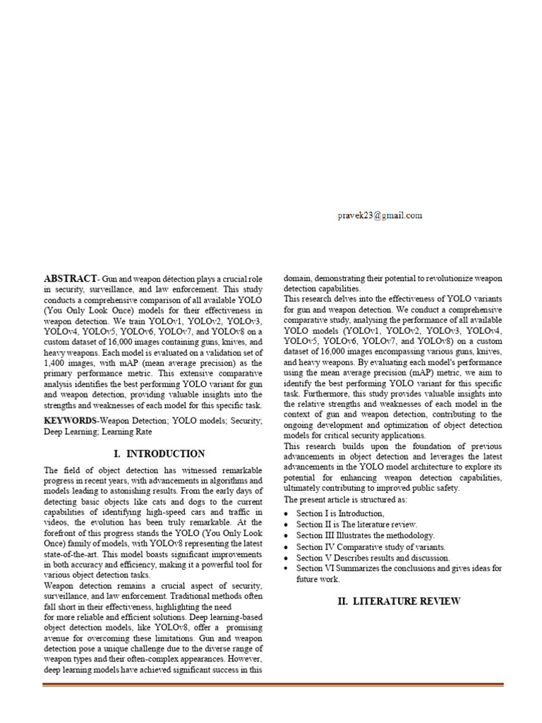 11 Optimizing Real Time Object Detection A Comparison of Yolo Models | PDF | Artificial Neural ...