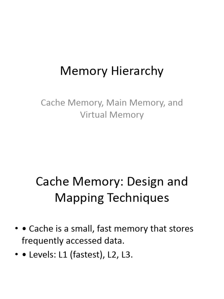 Memory Hierarchy Presentation Detailed | PDF | Cpu Cache | Random Access Memory