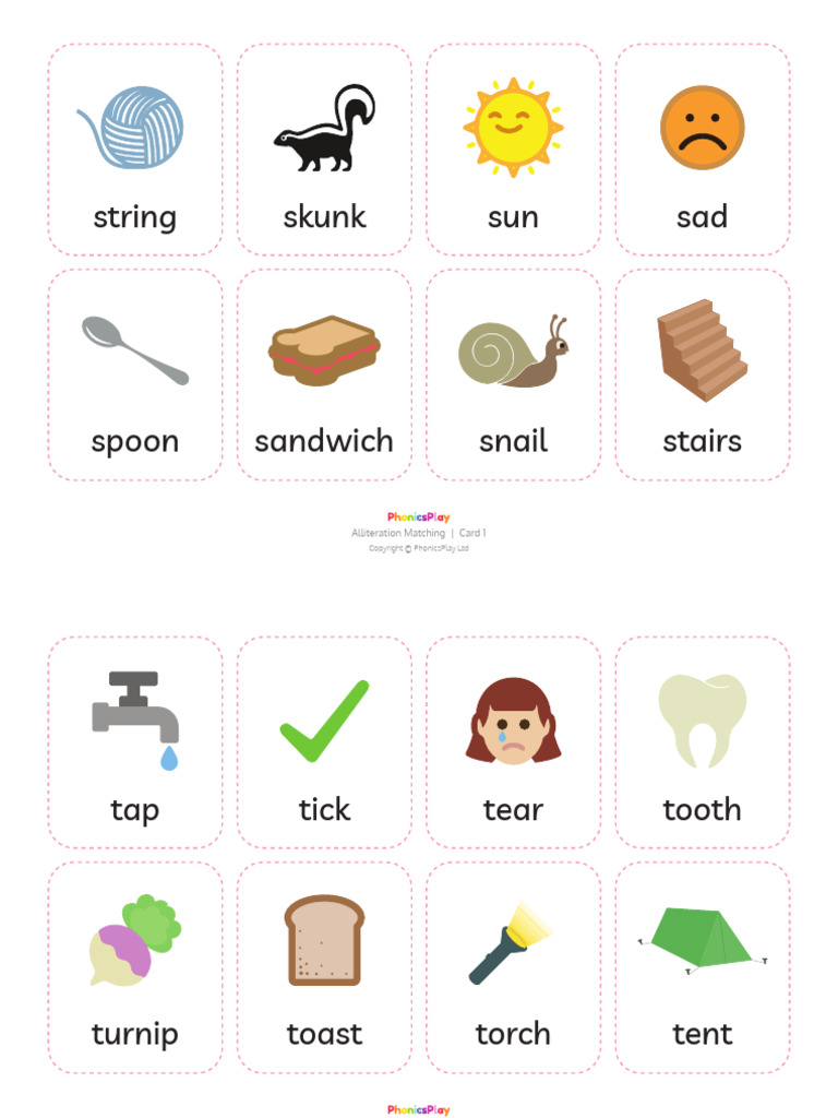 printables-alliteration-matching | PDF
