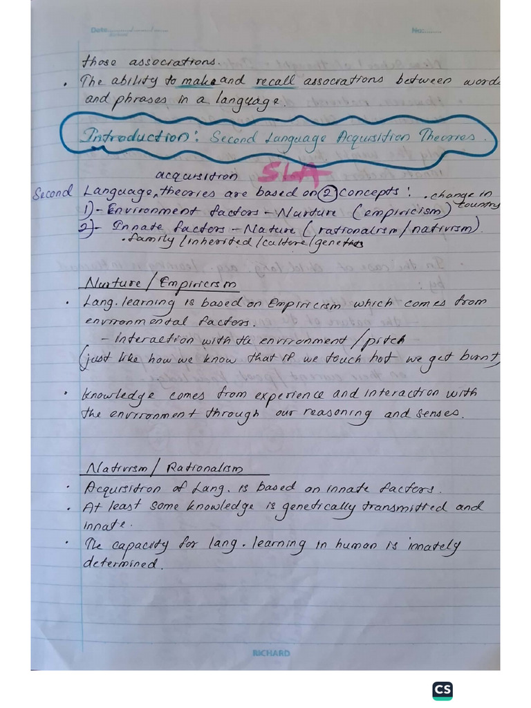 3.introduction To Second Language Acquisition Theories | PDF