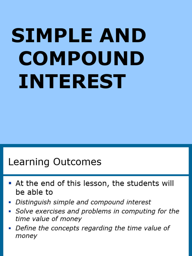 Abm 122 - Simple & Compound Interest - Present & Future Value of Money ...