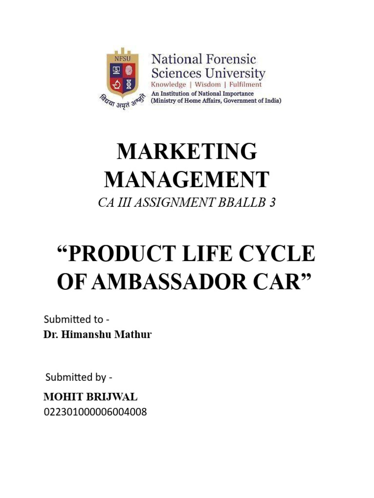 MARKETING MANAGEMENT AMBASSADOR Mohit FINAL | PDF | Car | Smartphone