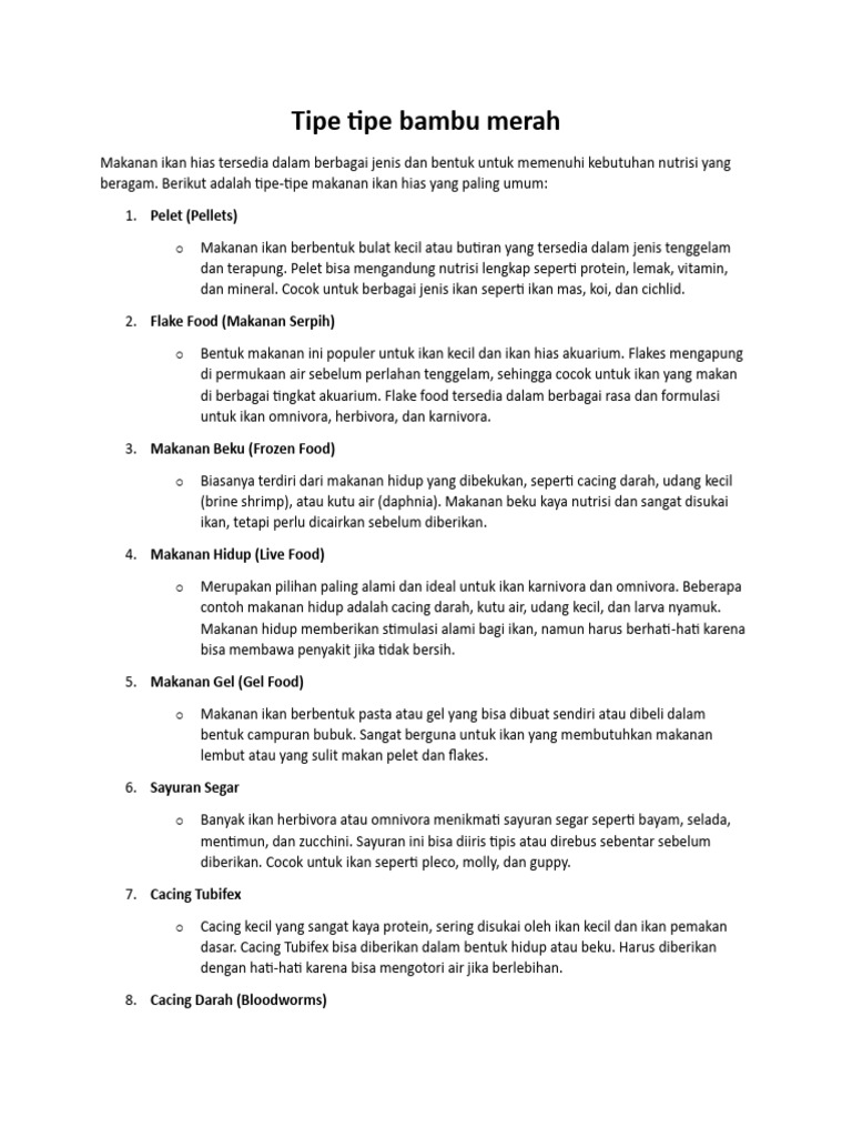 Tipe Tipe Daun Bambu Merah | PDF